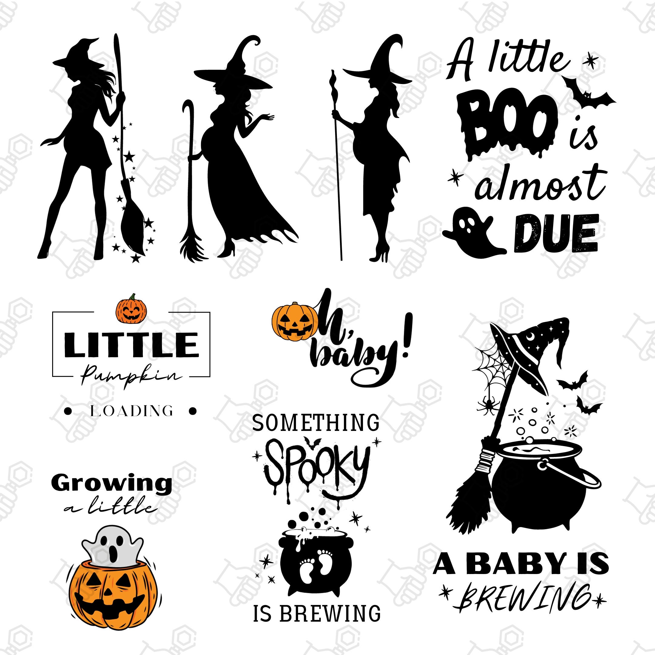 Halloween Baby Shower SVG, Halloween Pregnancy SVG, Pregnant Witch ...