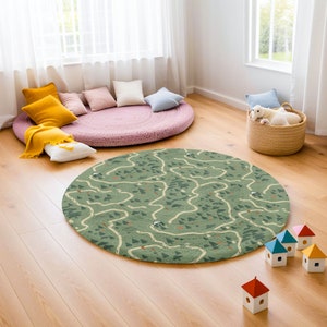 Kids Road Play Rug, Woodland Nursery Play Mat, Adventure Car Rug ...