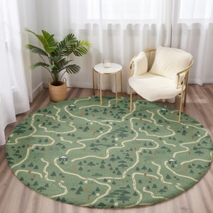 Kids Road Play Rug, Woodland Nursery Play Mat, Adventure Car Rug ...