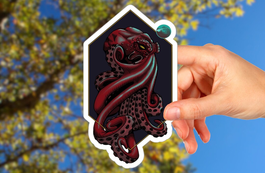 Kraken Sticker Giant Octopus Kiss-cut Fantasy 4 Sizes Ancient Bottom ...