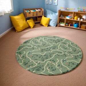 Kids Road Play Rug, Woodland Nursery Play Mat, Adventure Car Rug ...