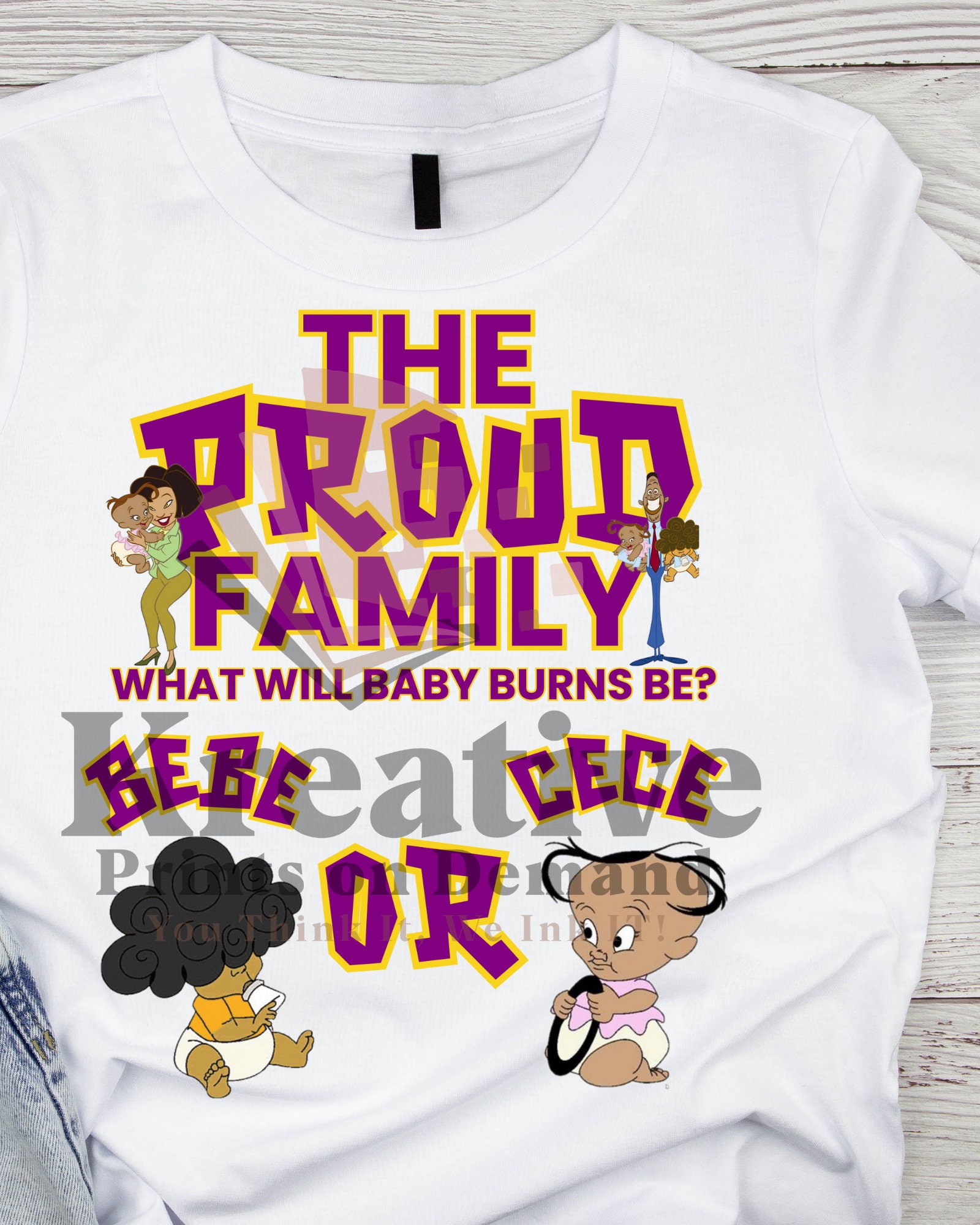 Proud Family Gender Reveal Bebe or Cece Gender Reveal T-shirt Design ...
