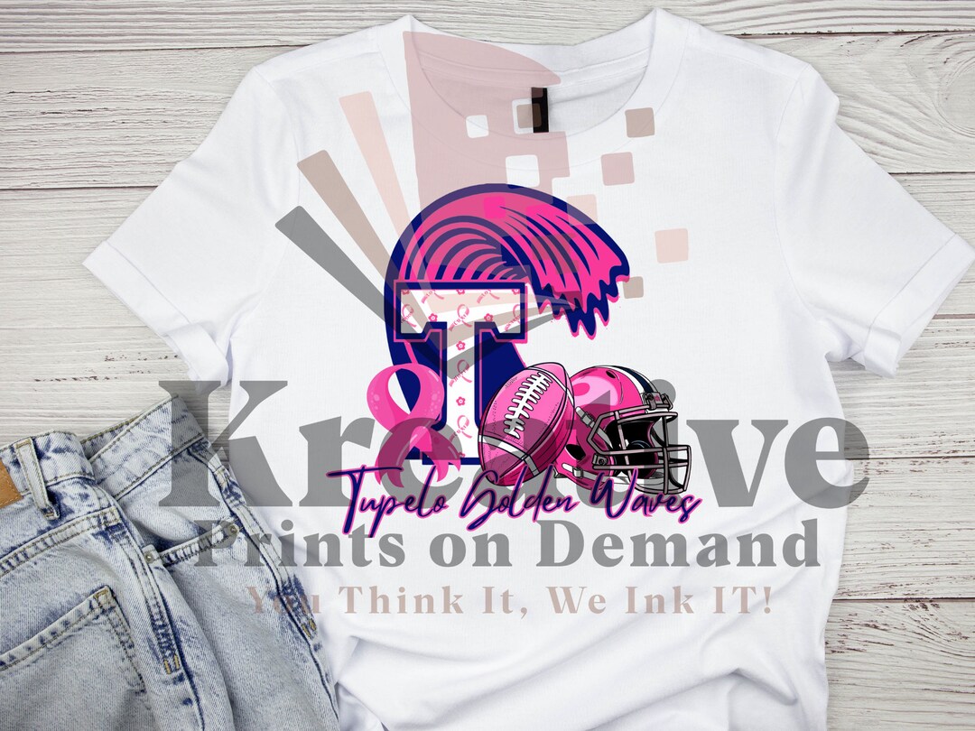 Tupelo Golden Waves Pink Out Football - Etsy