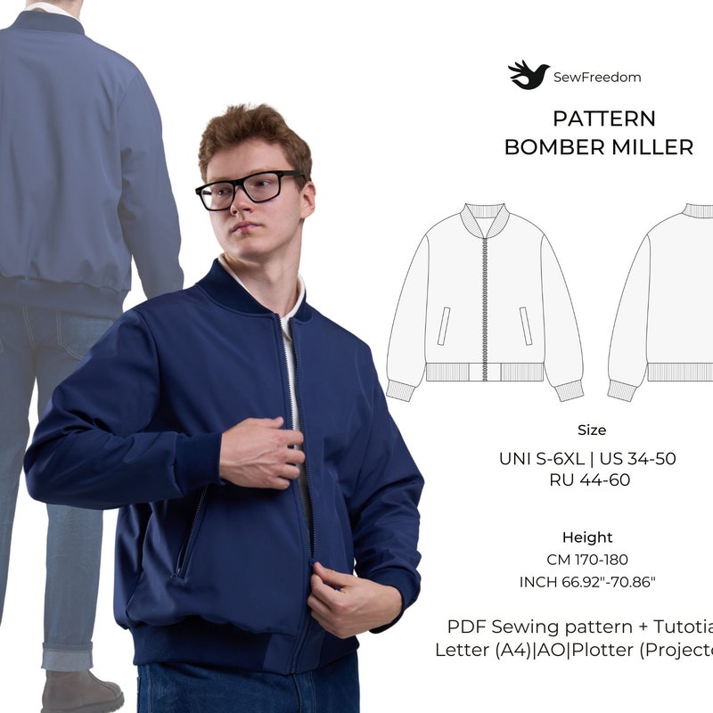 Bomber Jacket Pattern - Etsy