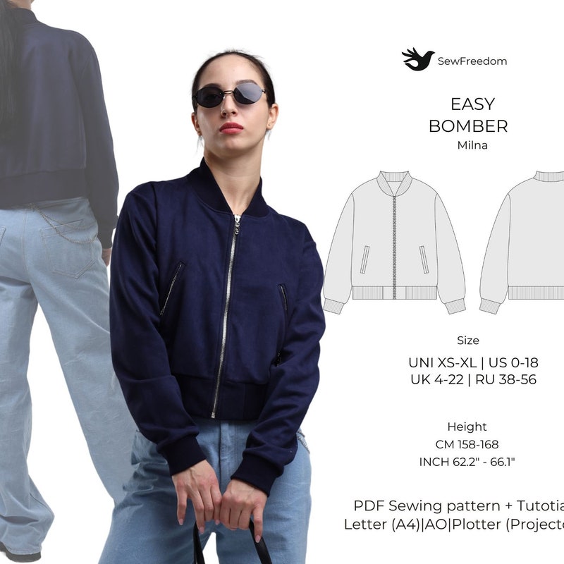 Bomber Jacket Pattern - Etsy