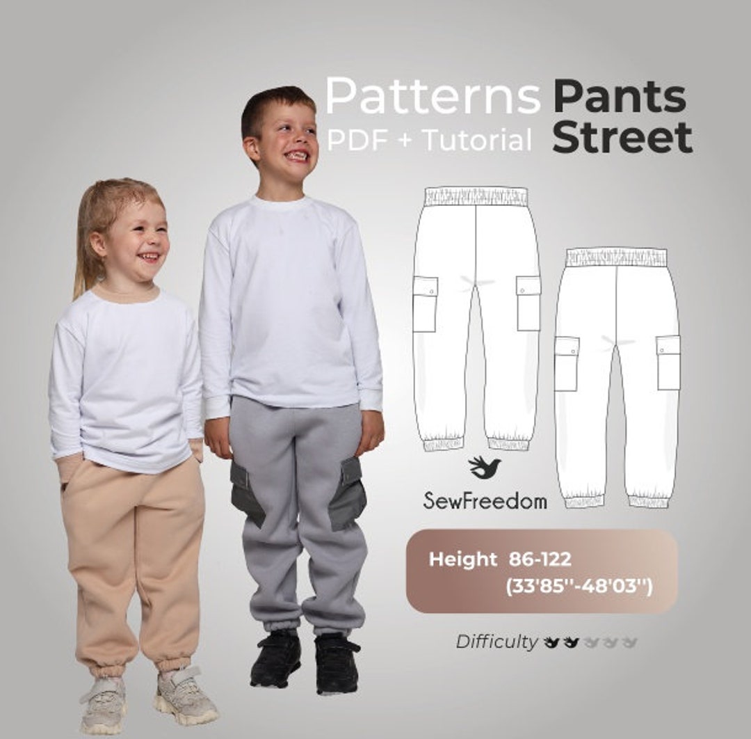 Cargo Jogger Pants With Side Pockets and Patch Pockets - PDF Pattern ...