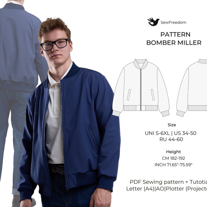 Bomber Jacket Pattern - Etsy