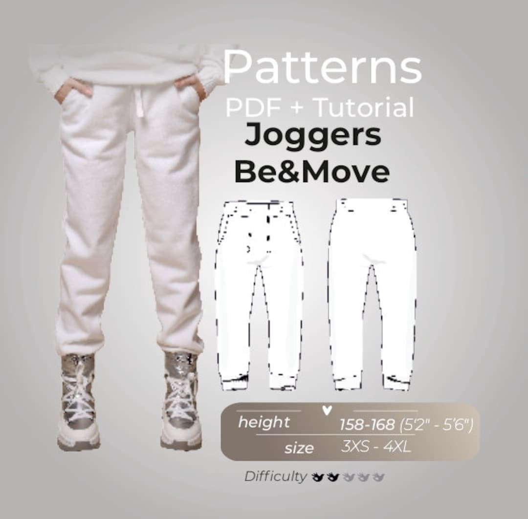 Jogger for Woman Pants PDF Sewing Patterns: Comfort Meets Style, Size ...