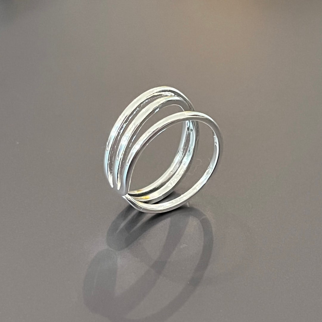 Punk Y2K Ring/retro Silver Art Deco Ring/silver Floral Motif Ring ...