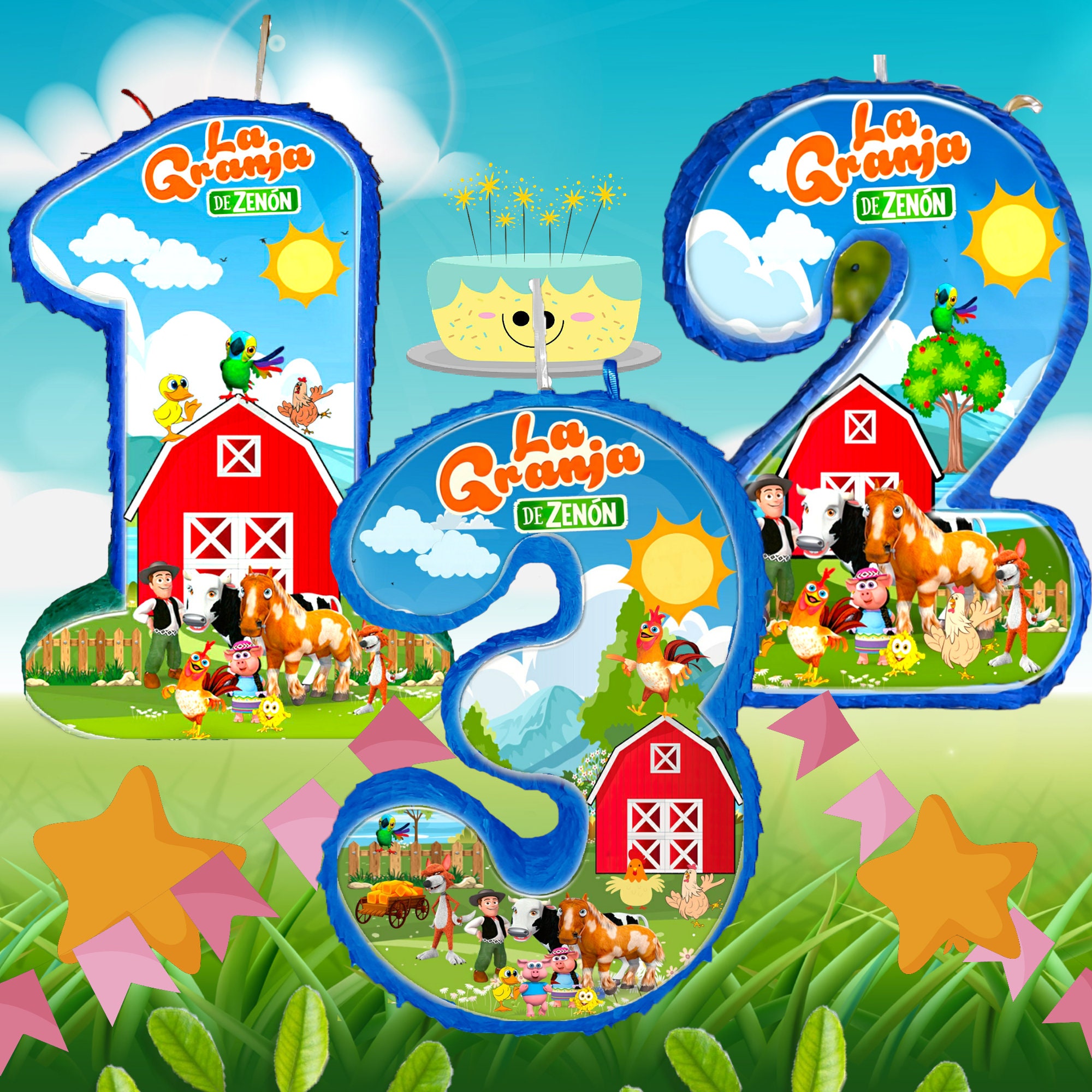 La Granja De Zenon Numbers Pinatas - Etsy