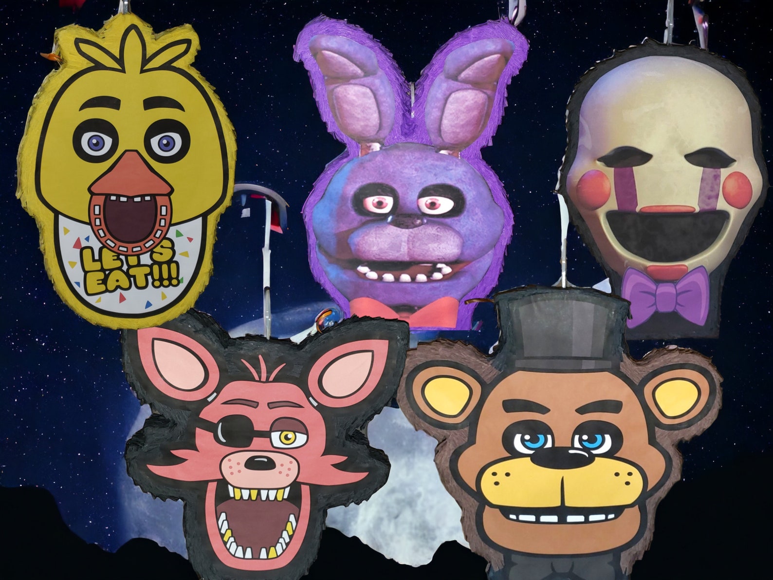 5 Nights at Freddy's Pinatas. Freddy, Bonnie, Chica, Foxy, Marionette ...