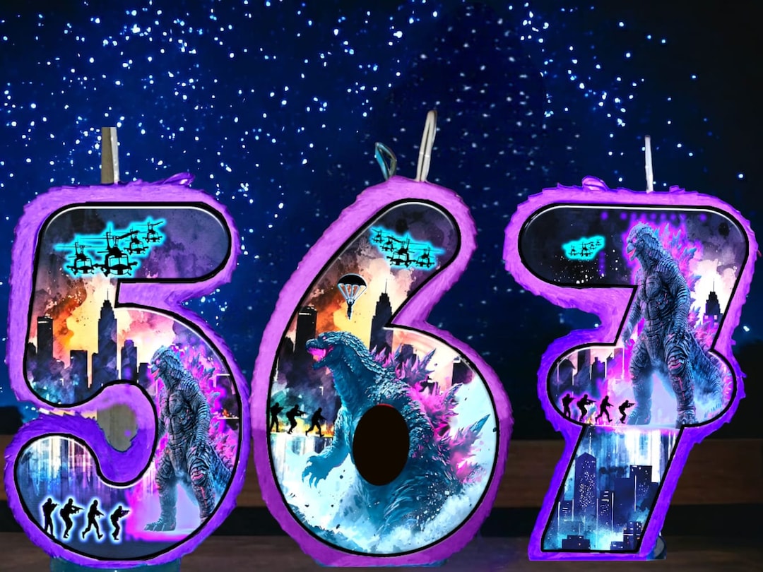 Godzilla Numbers (4-9) Pinatas - Etsy