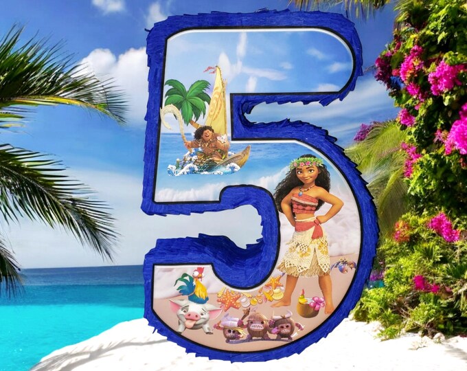 Moana Number 5 Pinata - Etsy