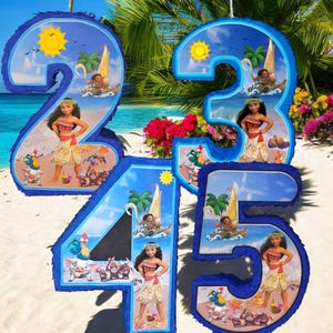 Moana Numbers (1-9) Pinatas - Etsy