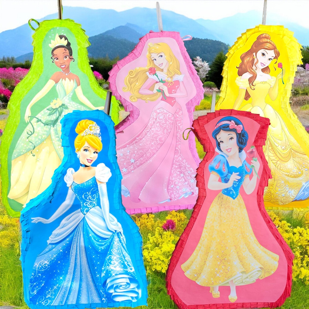 Princess Piñata: Tiana, Cinderella, Belle, Sofia, Ariel, Rapunzel ...