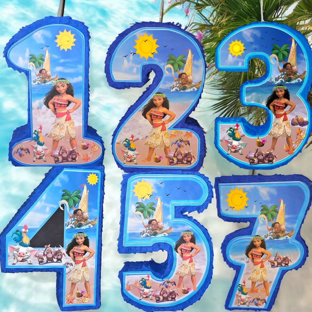 Moana Numbers (1-9) Pinatas - Etsy
