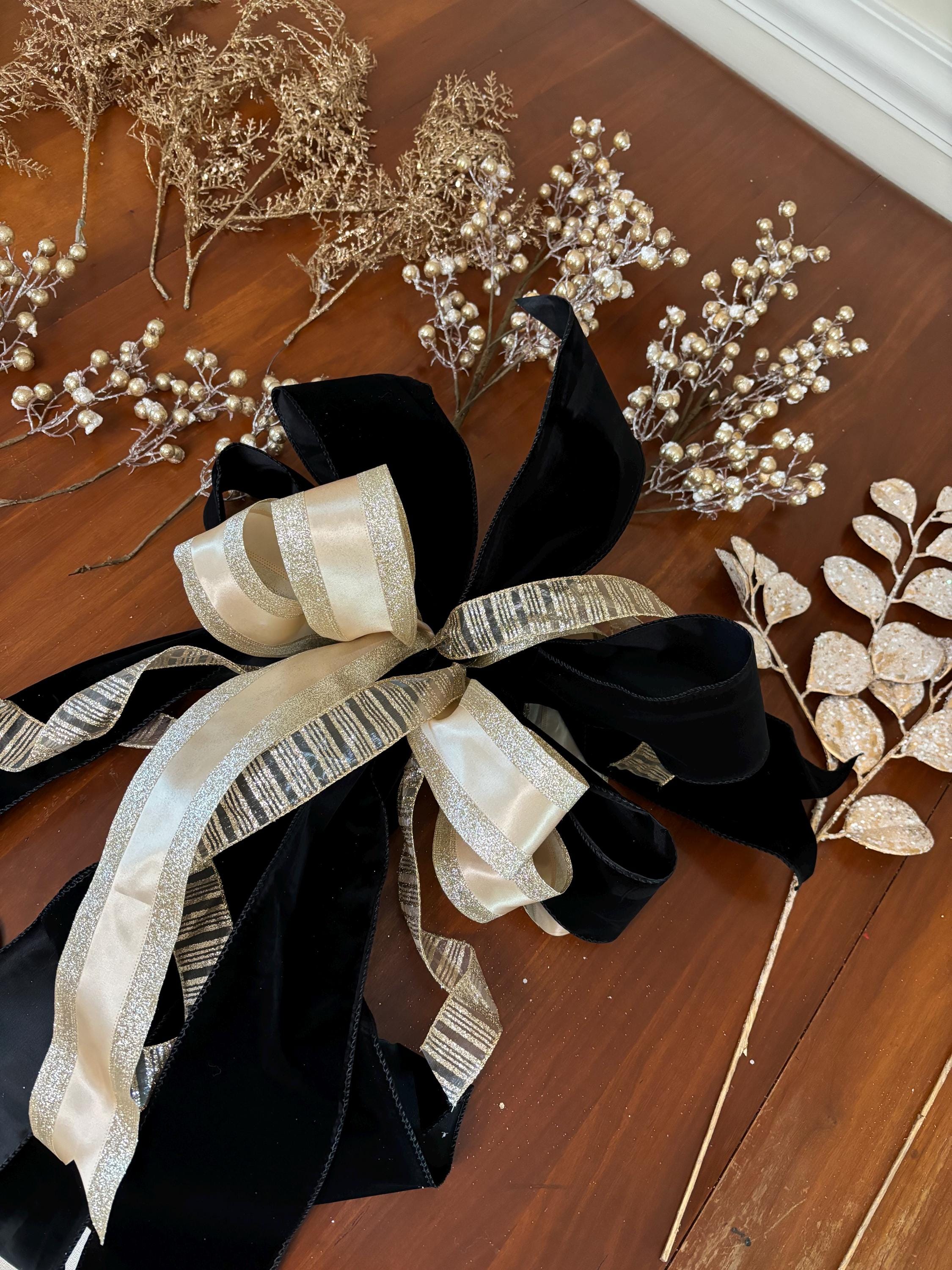 Black and Gold Christmas Tree Topper Kit, Christmas Tree Topper, Black ...