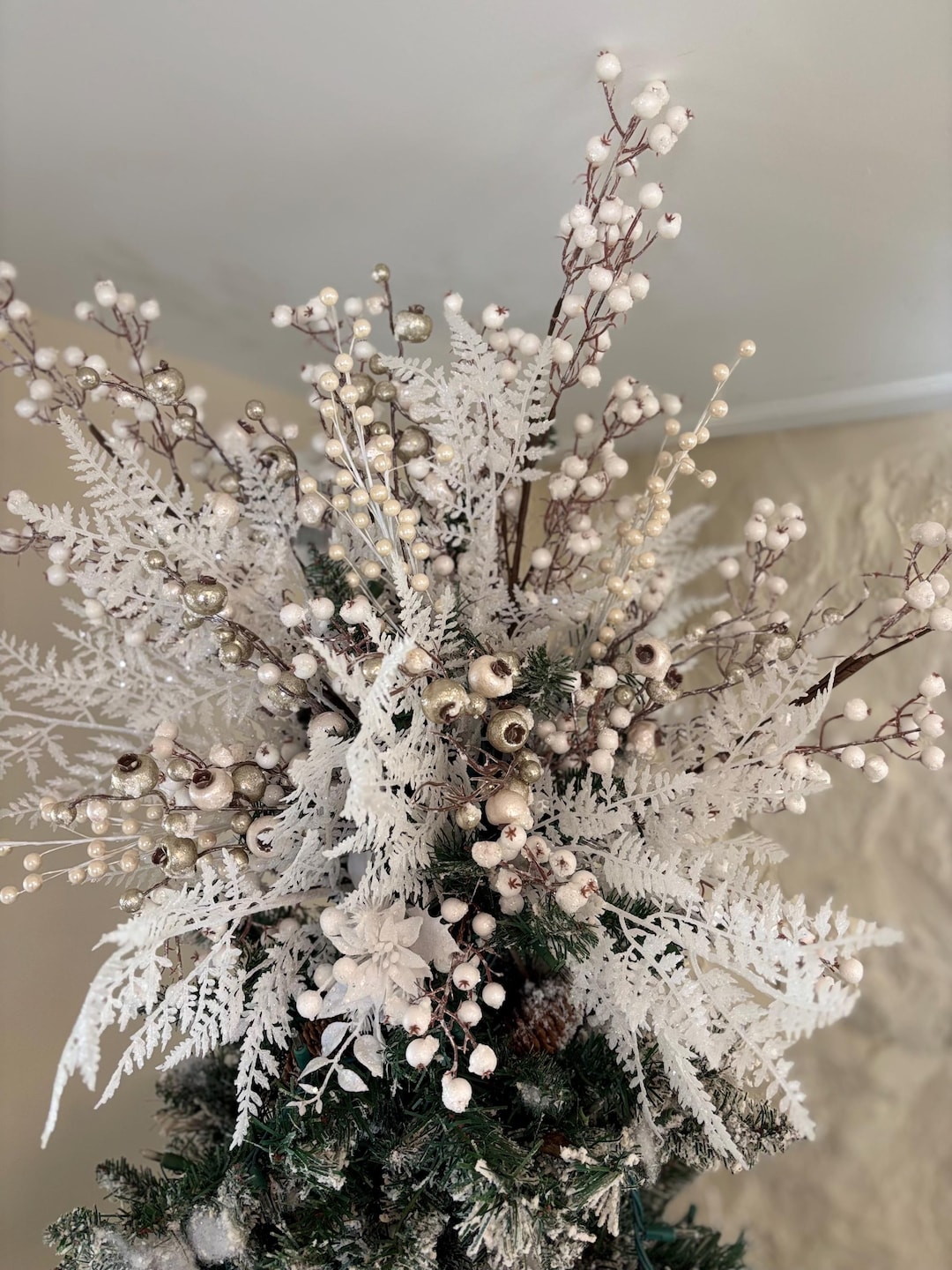 White Winter Wonderland Christmas Tree Topper Kit: Holiday Decor - Etsy