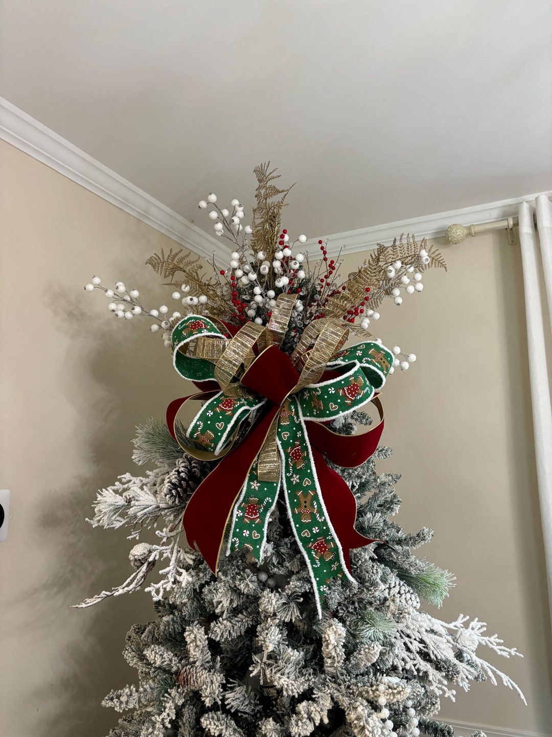 Gingerbread Christmas Tree Topper Kit, Christmas Tree Topper, White ...