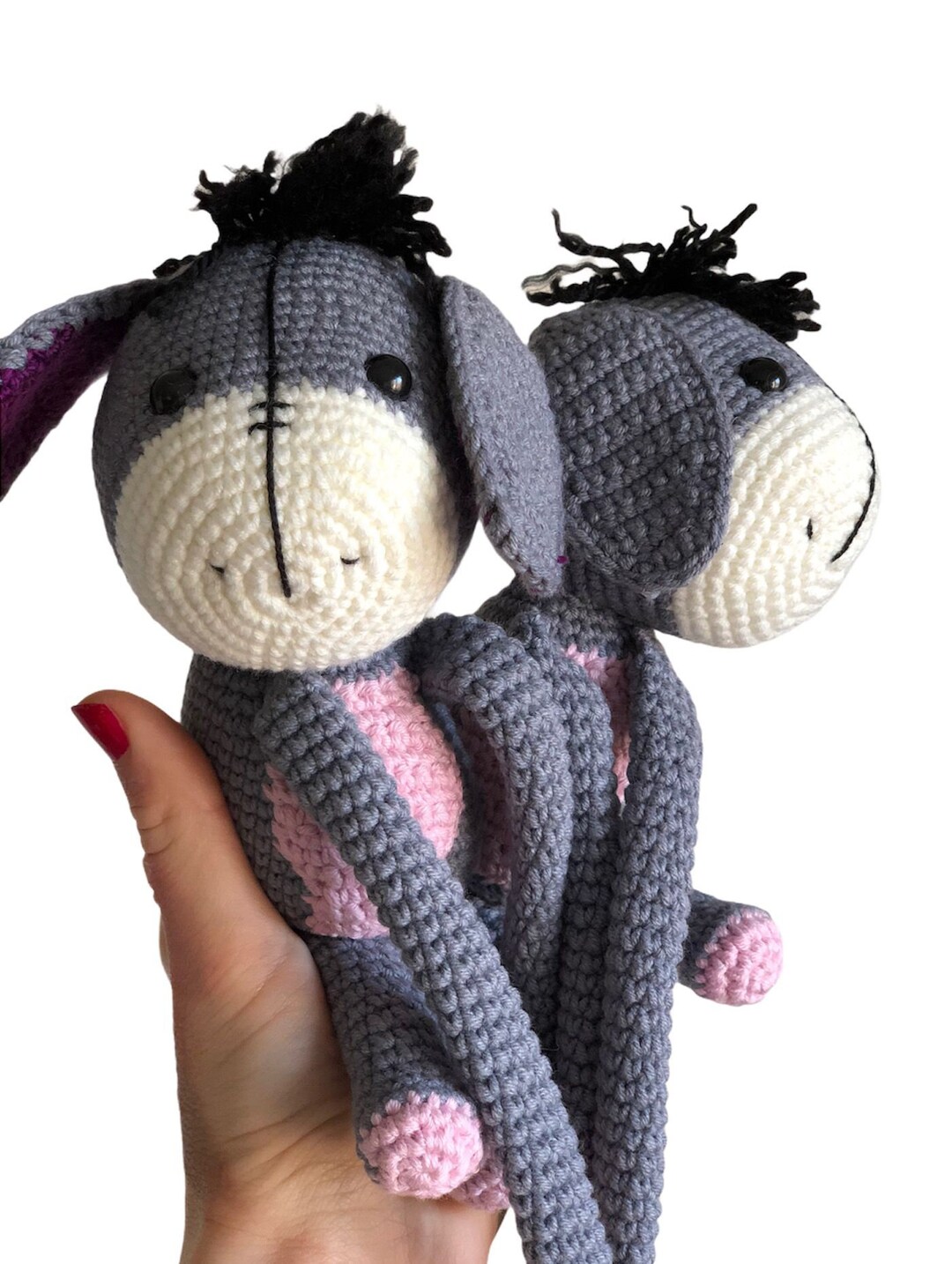 Donkey Curtain Tiebacks, Handmade Crochet Curtain Holdback, Nursery ...