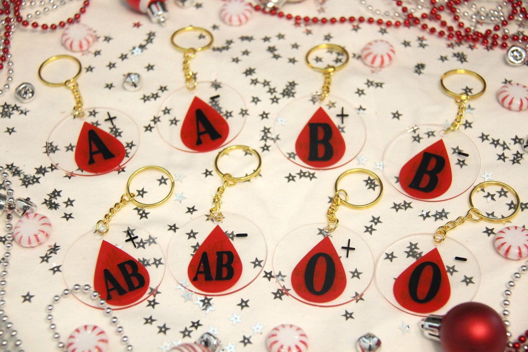Personalized Blood Type Acrylic Keychain Life Saving Keychain Safe ...