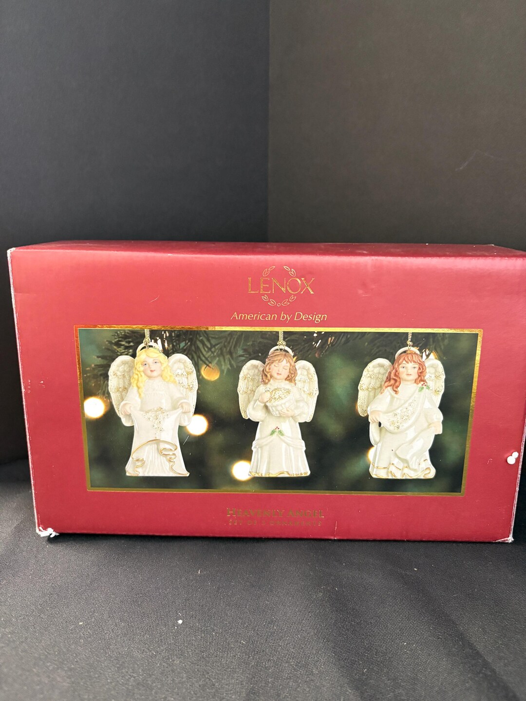 Lenox Heavenly Angel Set of Three Blonde Brunette Redhead Angels White ...
