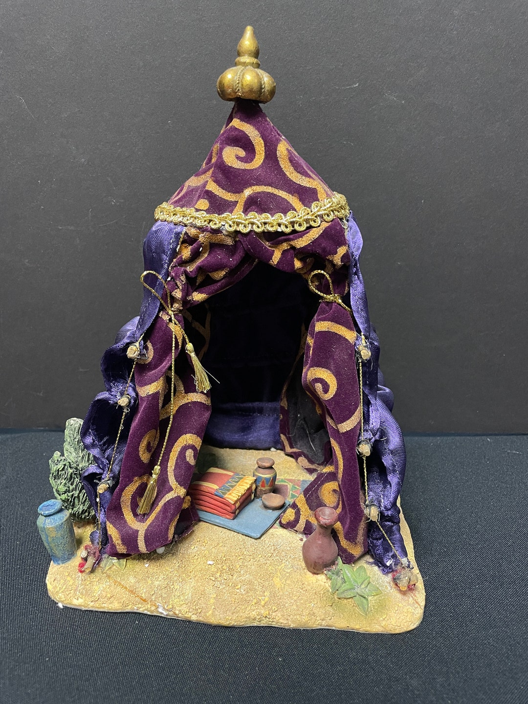 Fontanini Holiday Nativity Village King Balthazar Tent Purple Gold ...