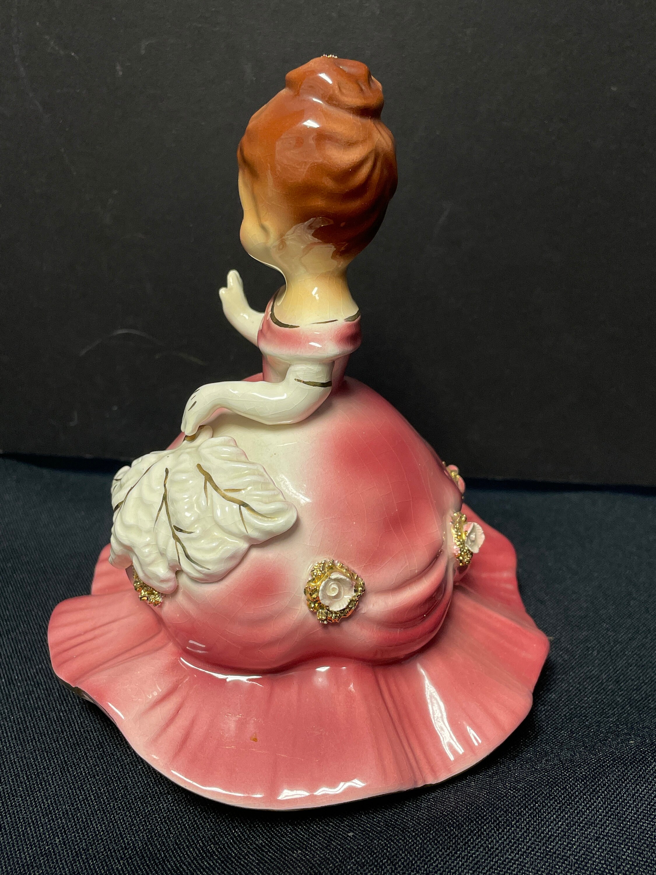 Vintage Josef Original Doll Figurine Mimi Red and Pink Dress With Fan ...