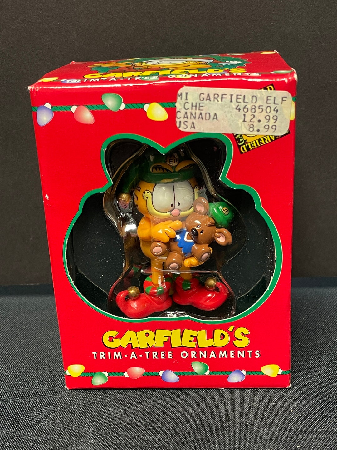 Vintage Garfield Trim-a-tree With Toys and Elf Shoes Christmas Holiday ...