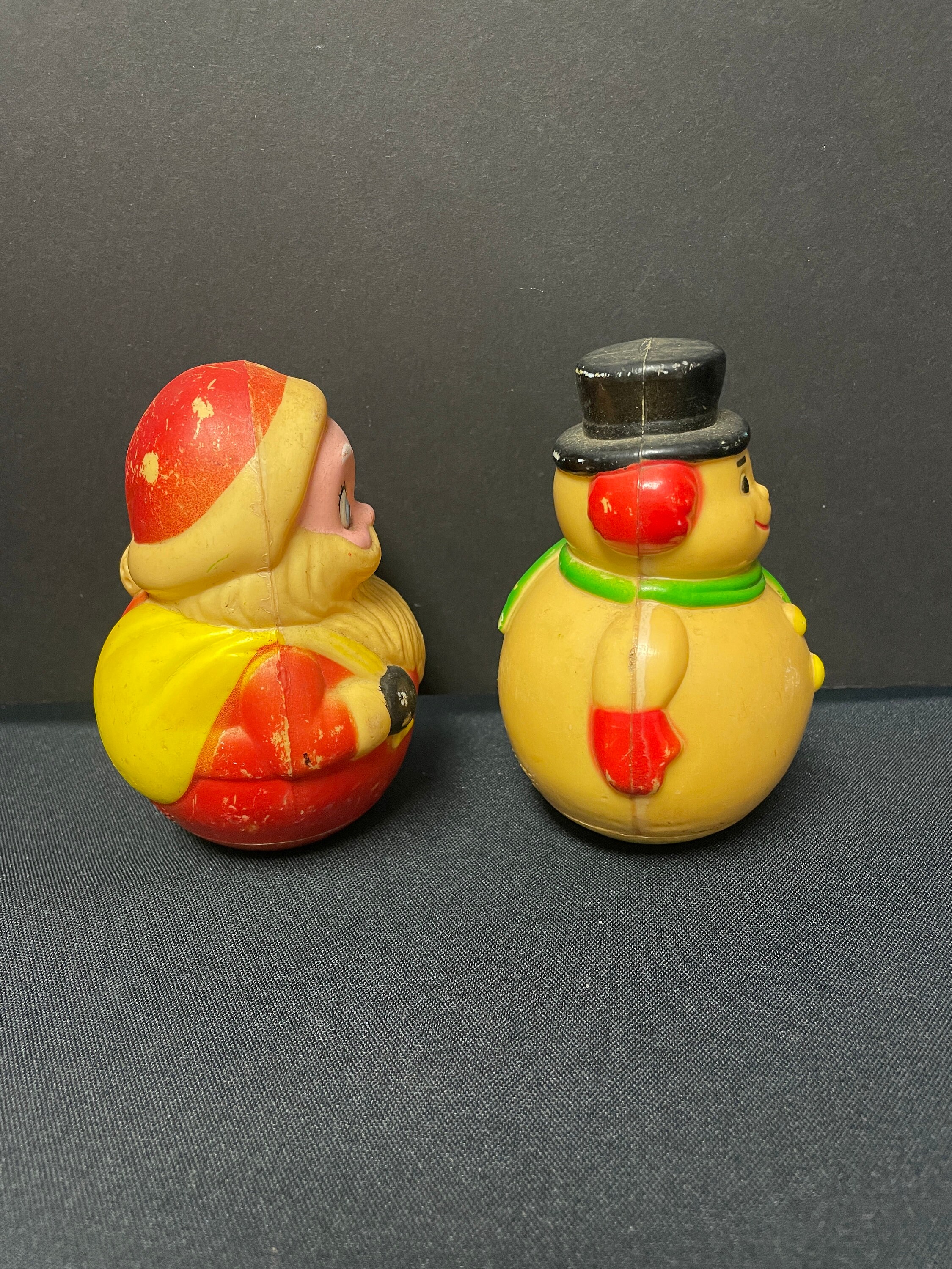 Roly Poly Snowman and Santa Claus Musical Toy Christmas Holiday Noise ...