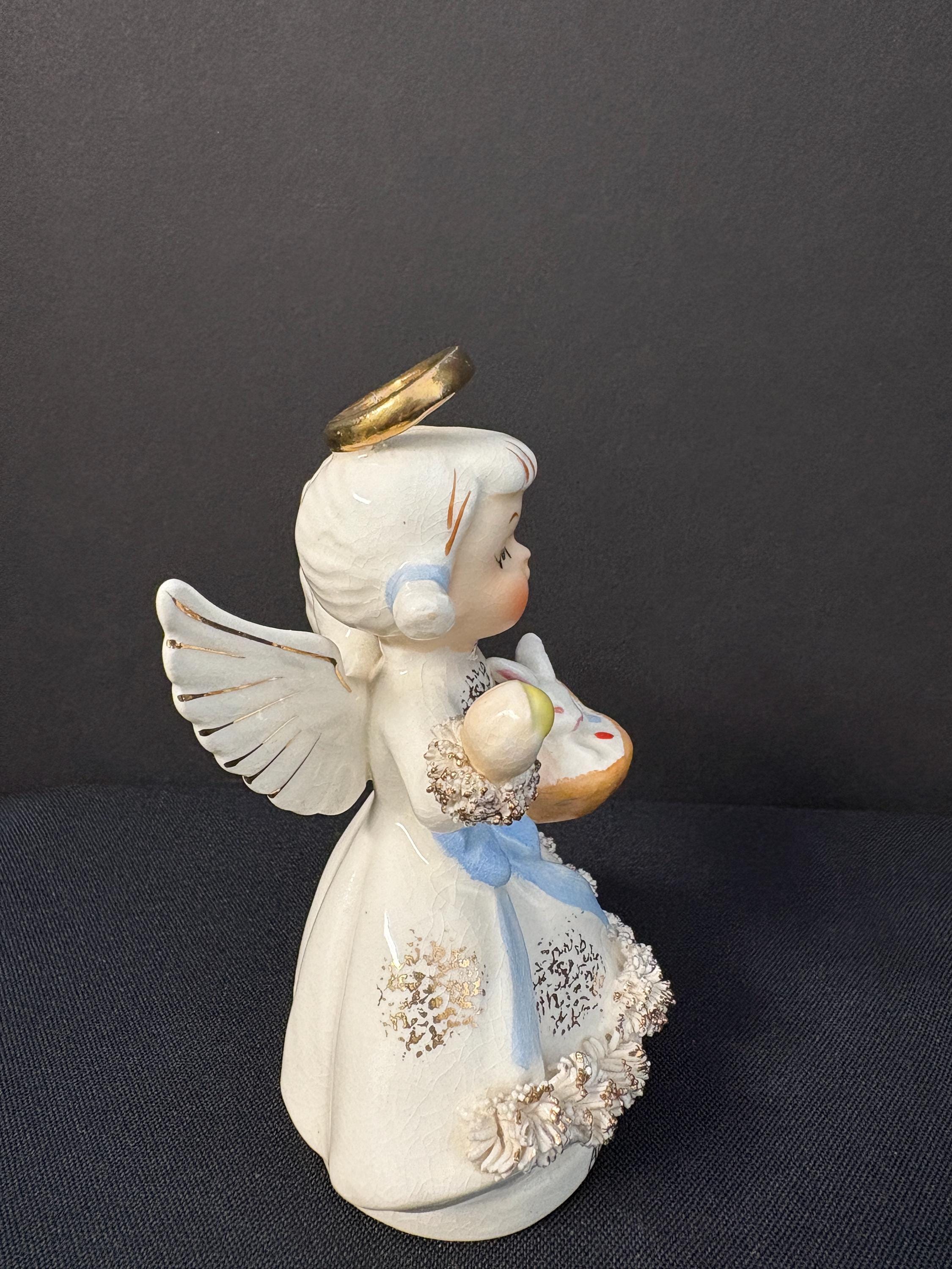 Vintage Lefton Birthday Month Angel April Easter Springtime Figurine ...