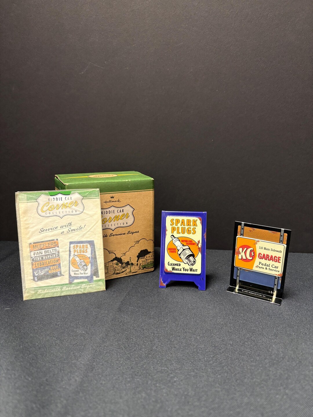 Hallmark Kiddie Car Corner Collection Sidewalk Service Signs Oil ...