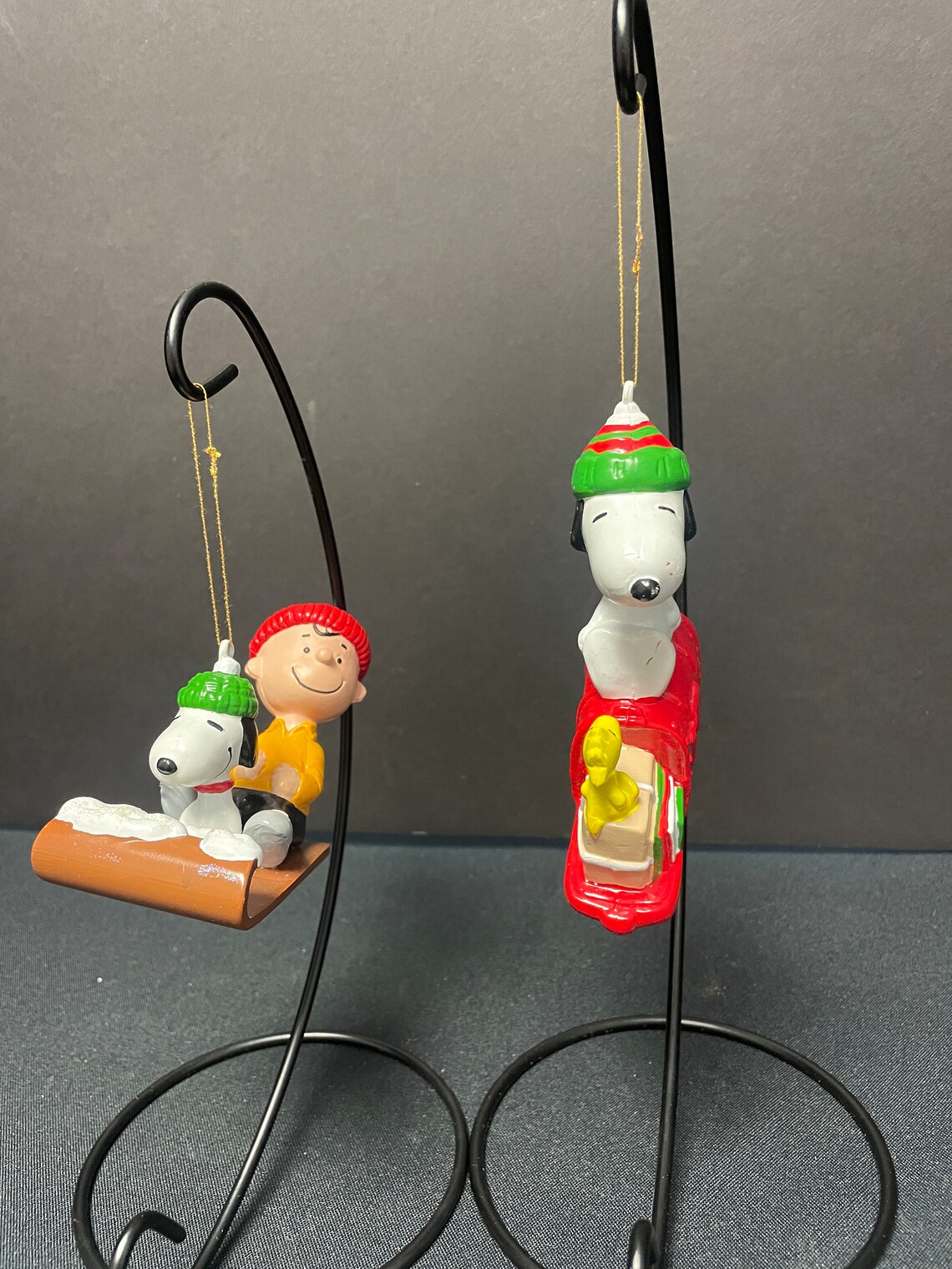 Peanuts Ornament Set of 2: Charlie Brown and Snoopy on a Sled and ...