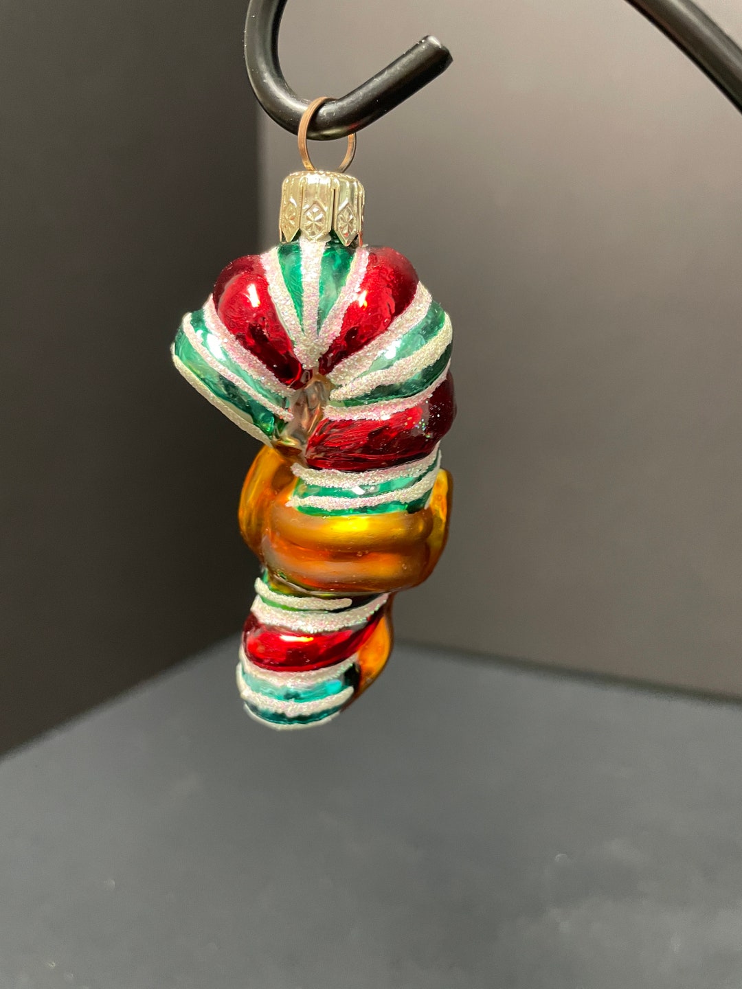 Christopher Radko Little Gem "winter Twist" Candy Cane Glass Holiday ...