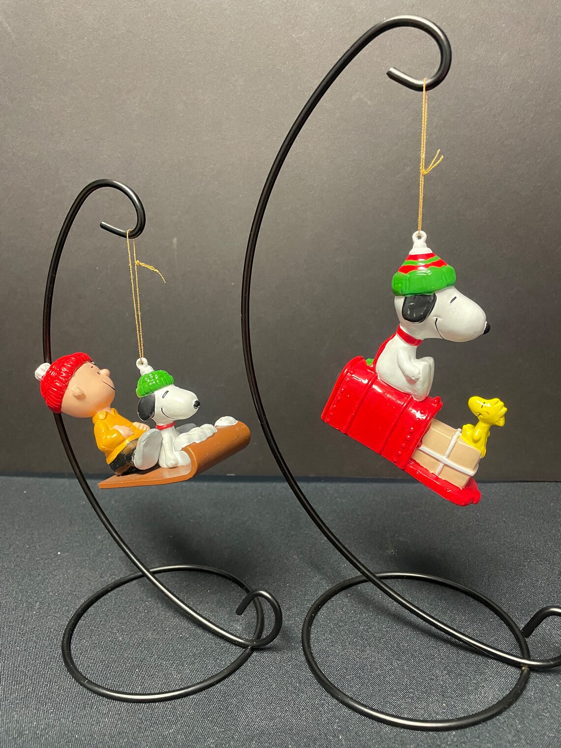 Peanuts Ornament Set of 2: Charlie Brown and Snoopy on a Sled and ...