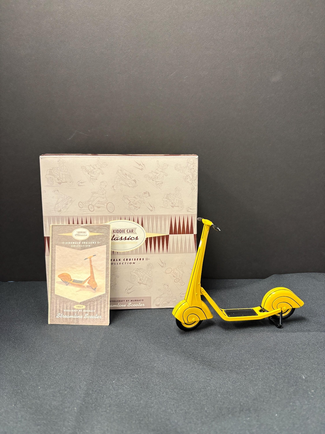 Hallmark Kiddie Car Classic Streamline Scooter Yellow Die Cast Toy With ...