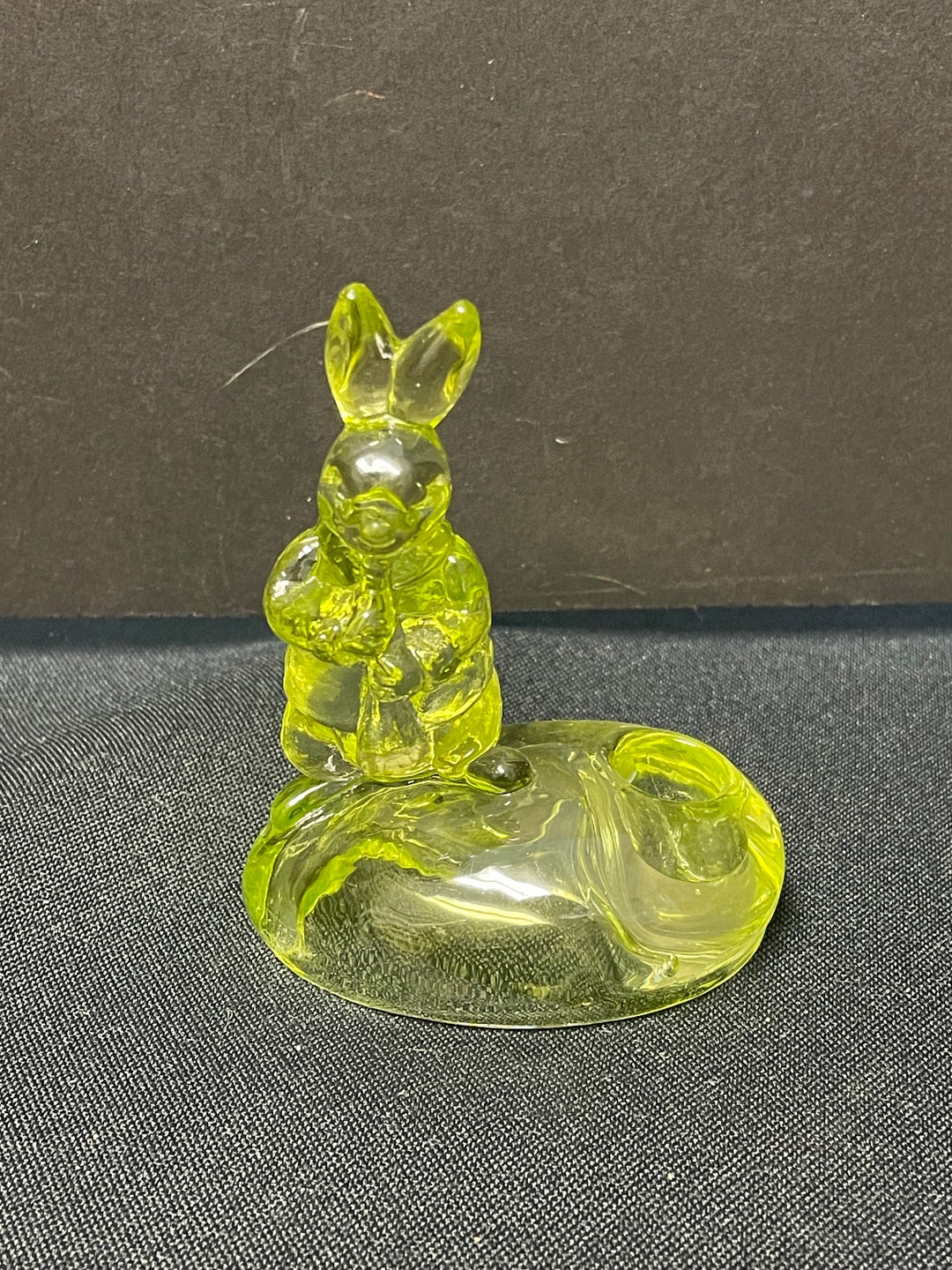 Vintage Green Yellow Glass Rabbit Bunny Pen Holder - Etsy