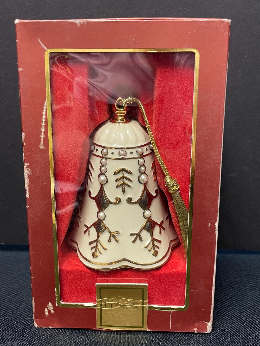 Lenox Florentine and Pearl Bell Holiday Christmas Ornament Tree ...