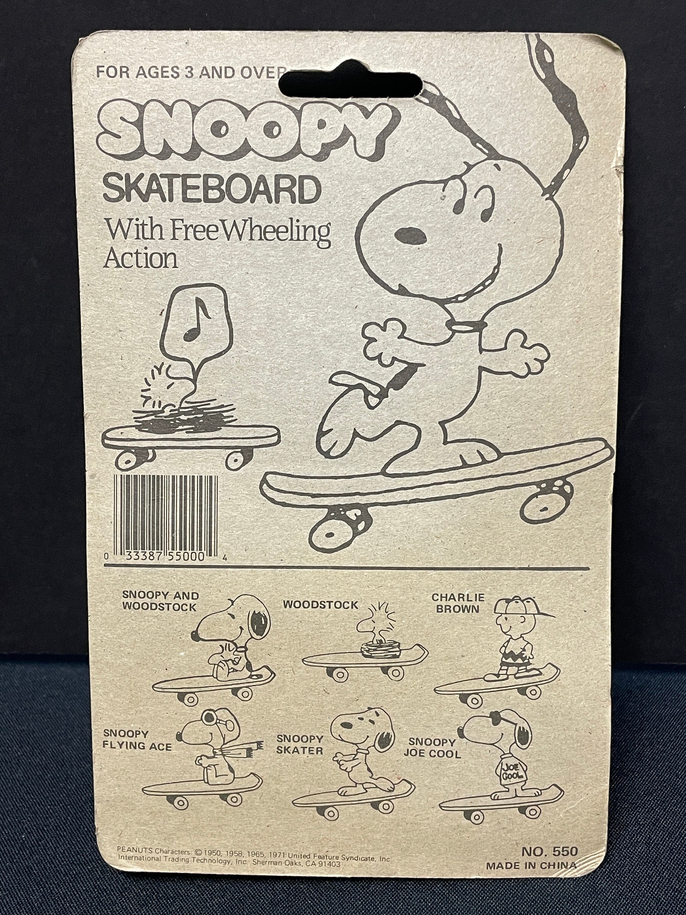 Vintage Retro Peanuts Snoopy Skateboard Free Wheeling Action Woodstock ...