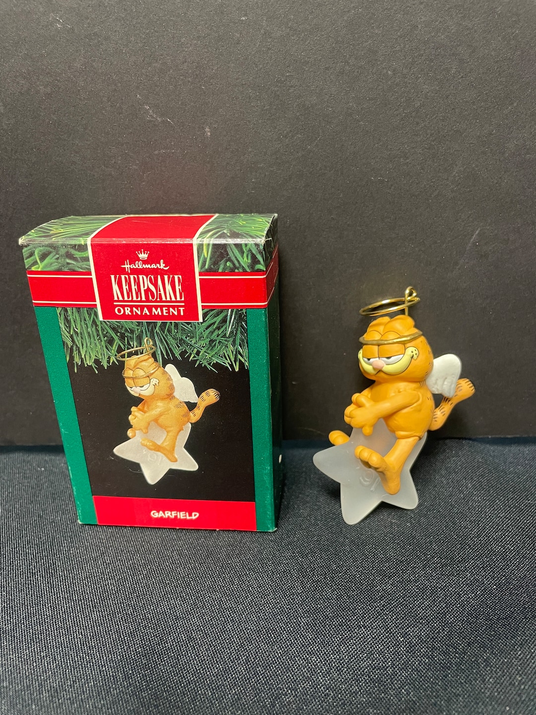 Vintage Garfield Shooting Star Angel Wings Halo Opalescent Holiday ...