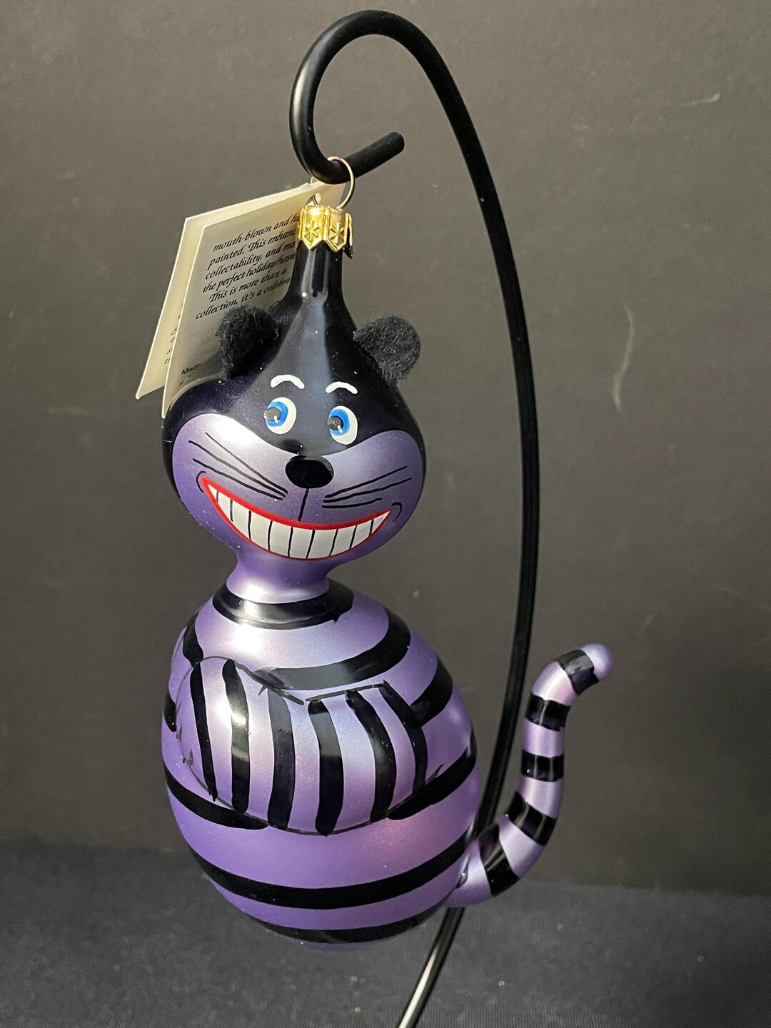 Christopher Radko Holiday Mischief Alice Wonderland Cheshire Cat Purple ...