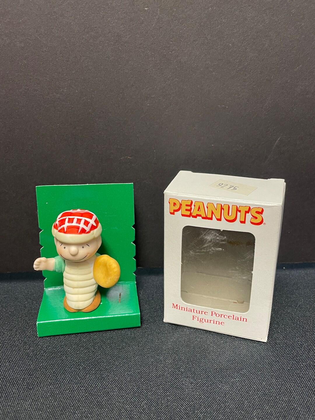 Vintage Peanuts Charlie Brown Porcelain Miniature Figurine Baseball ...