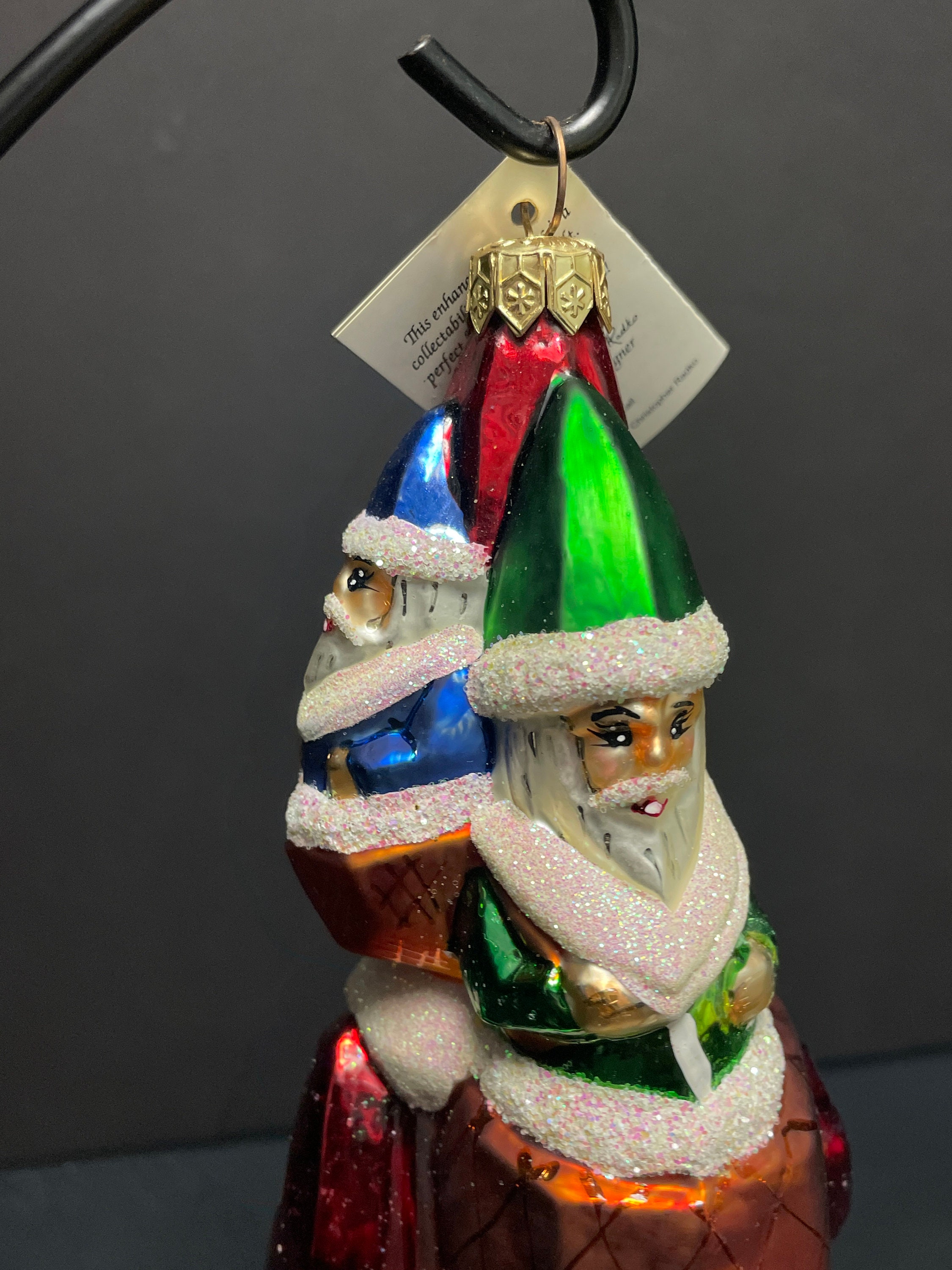 RETIRED: Christopher Radko Triple Nick Glass Ornament Santa Claus ...