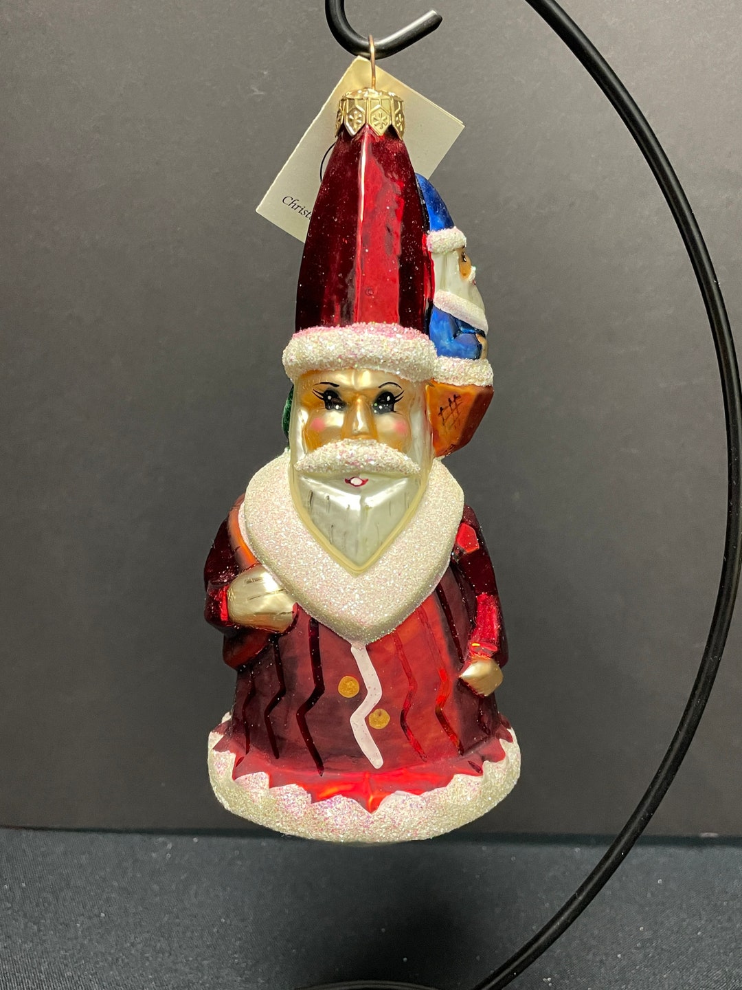 RETIRED: Christopher Radko Triple Nick Glass Ornament Santa Claus ...