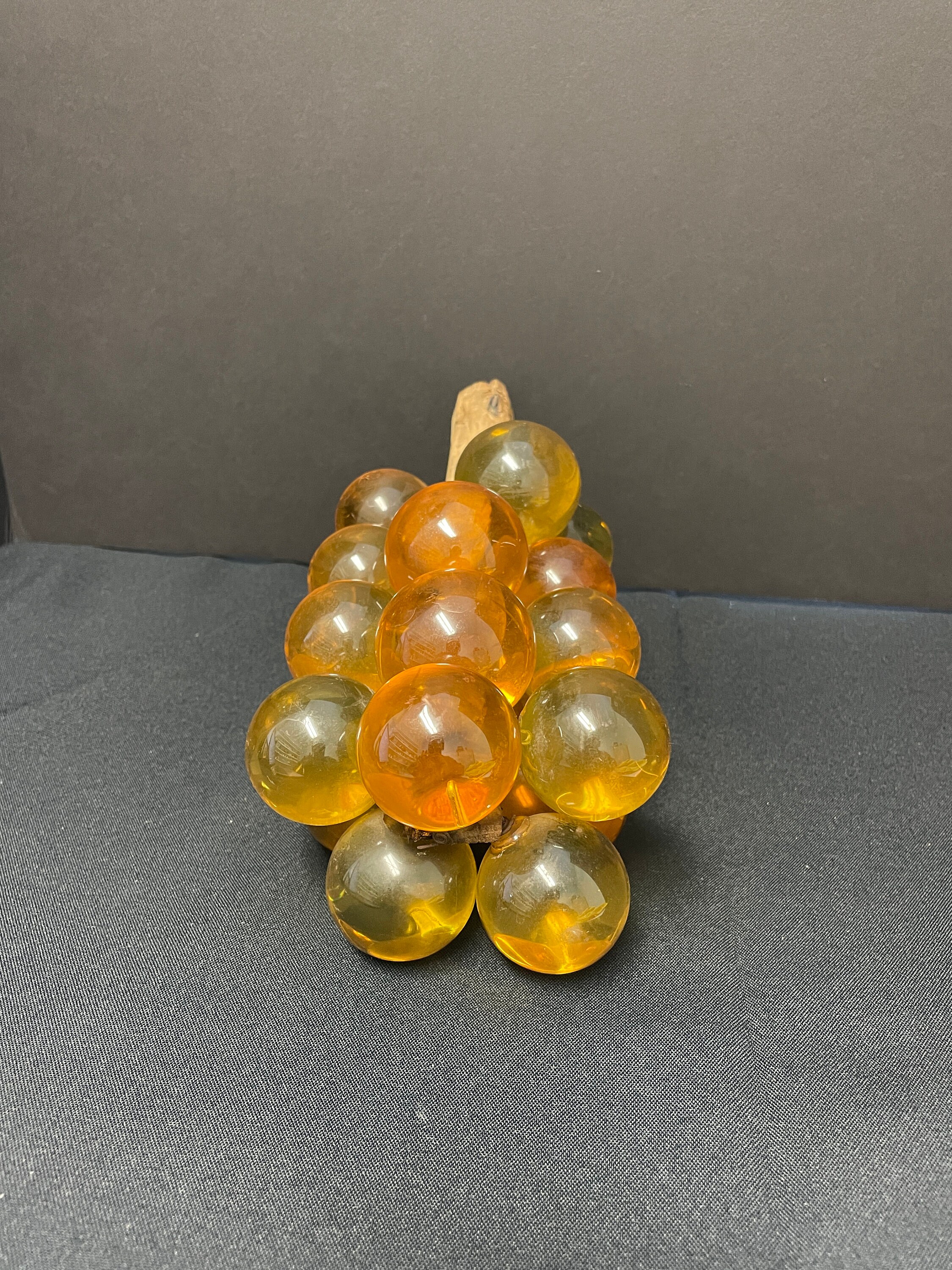 Vintage Mid Century Huge Lucite Amber Grapes on Drift Wood 12" - Etsy