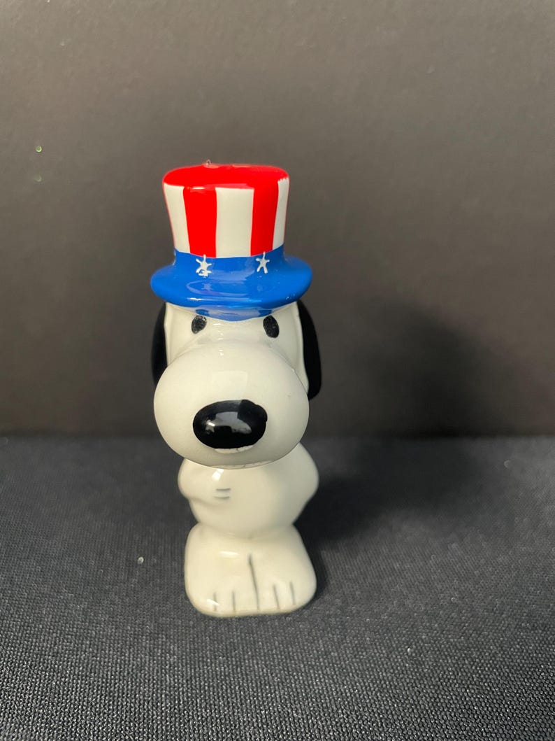 Vintage Retro Peanuts Snoopy USA America Patriotic Red White Blue Uncle ...