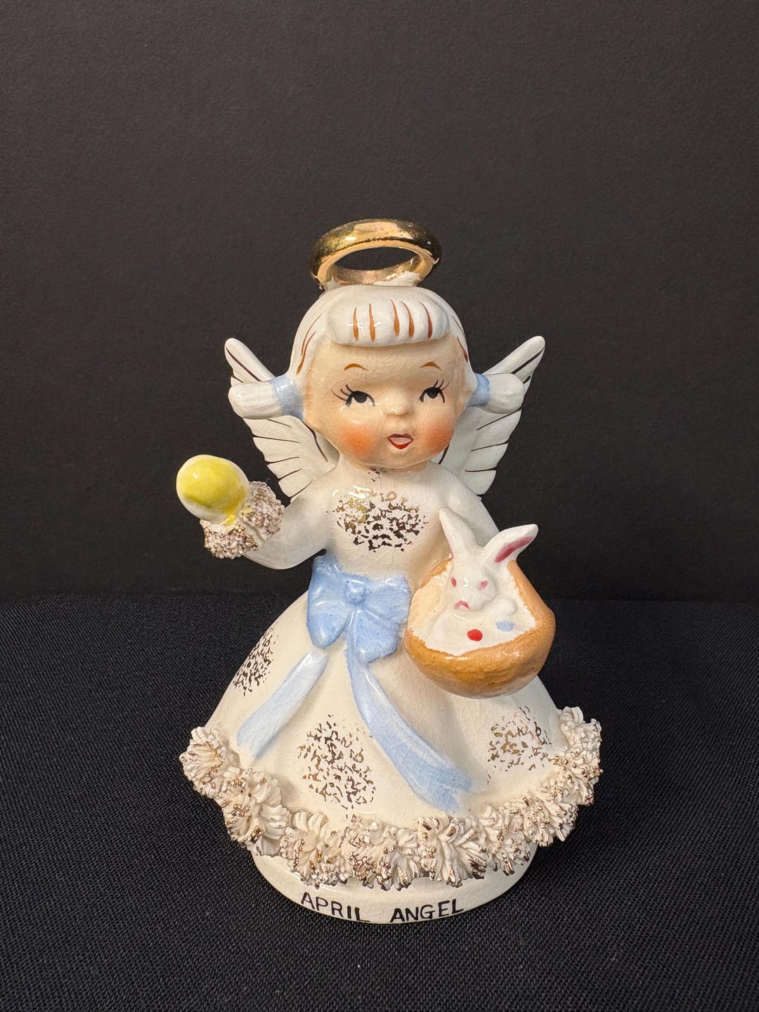 Vintage Lefton Birthday Month Angel April Easter Springtime Figurine ...