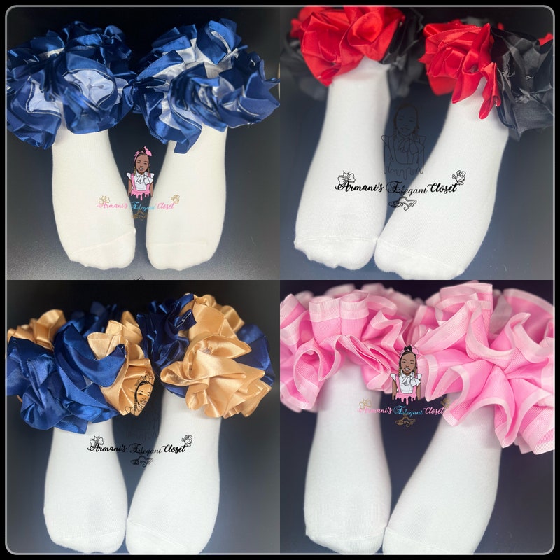 Navy Blue Ruffle Socks - Etsy