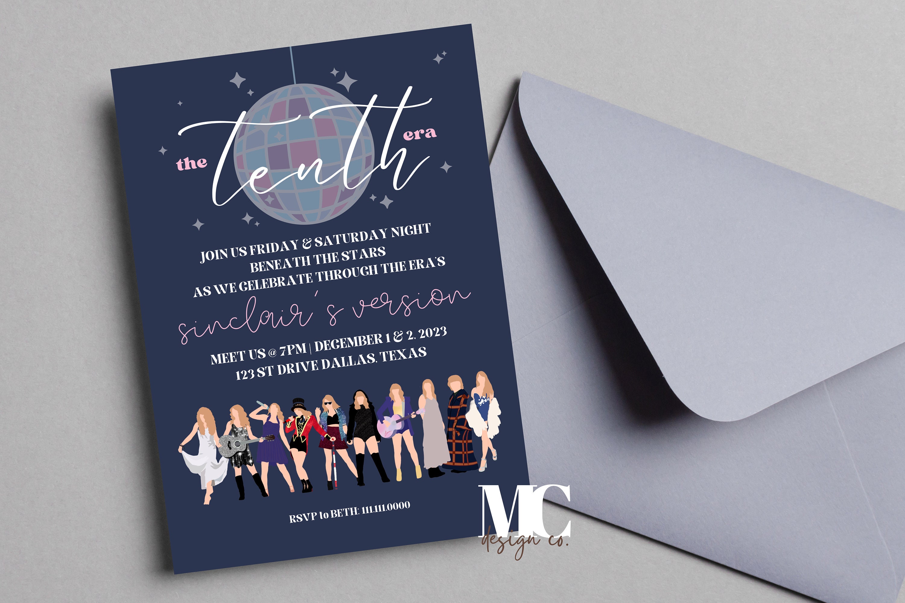 Era Birthday Invitation | Taylor Swift Party | Taylor Swift Birthday ...