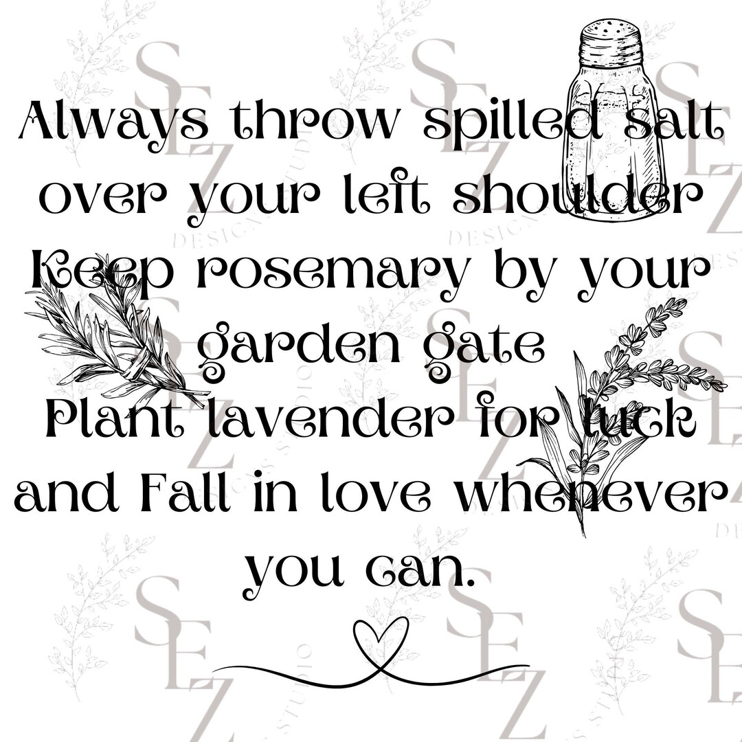 Always Throw Spilled Salt Over Your Left Shoulder Practical Magic Png ...